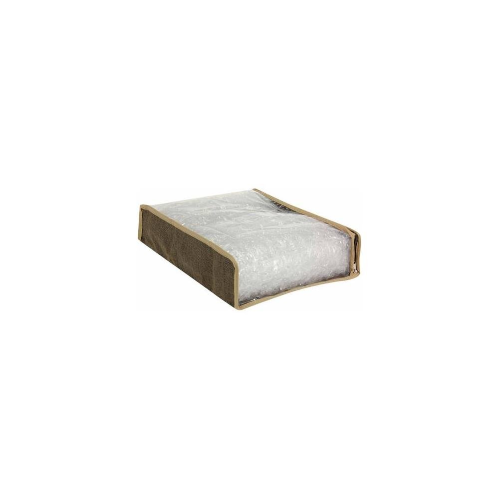 Household Essentials 66612 Sweater Storage Bags | Set of 2 | Coffee Linen,Brown/Clear