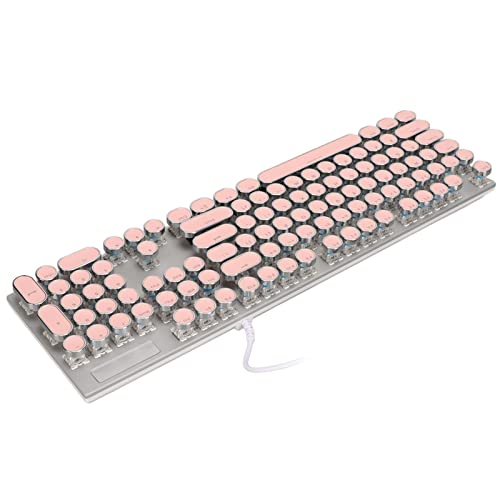 Cosiki Mechanical Gaming Keyboard Blue Switch Retro Steampunk Round Blue Switch Mechanical Keyboard for Pc (Blue Switch)