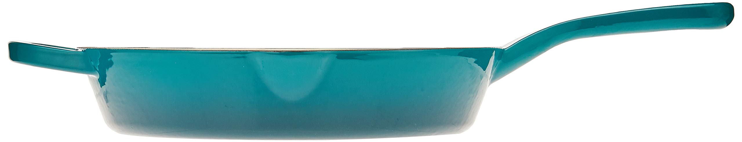 Crock-Pot Artisan Oval Enameled Cast Iron Dutch Oven (7-Quart) and Skillet (10 Inch) Bundle, Teal Ombre