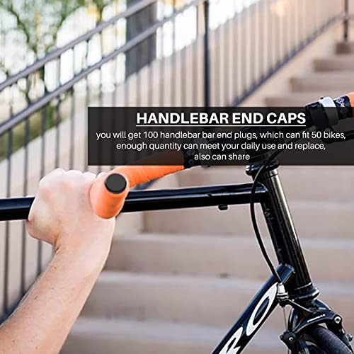 Coasta 100 Pcs Handlebar Bar End Plugs Plastic Bike Handlebar Bar End Caps for Road Mountain Bike Bicycle