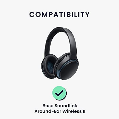 kwmobile Replacement Earpads Compatible with Bose Soundlink Around-Ear Wireless II - 2X Sheepskin Headphones Pads - Black