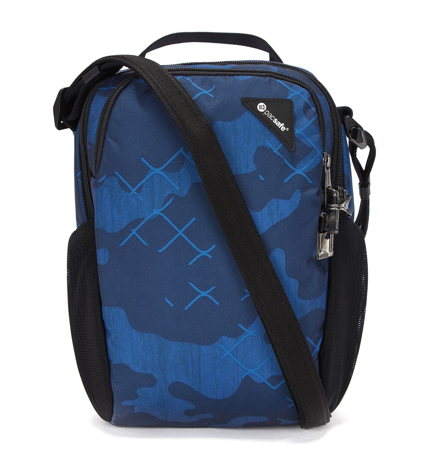 PacSafe Vibe 200 7.5 Liter Anti Theft Compact Travel Shoulder Bag-Fits 10.5 inch Tablet, Blue Camo