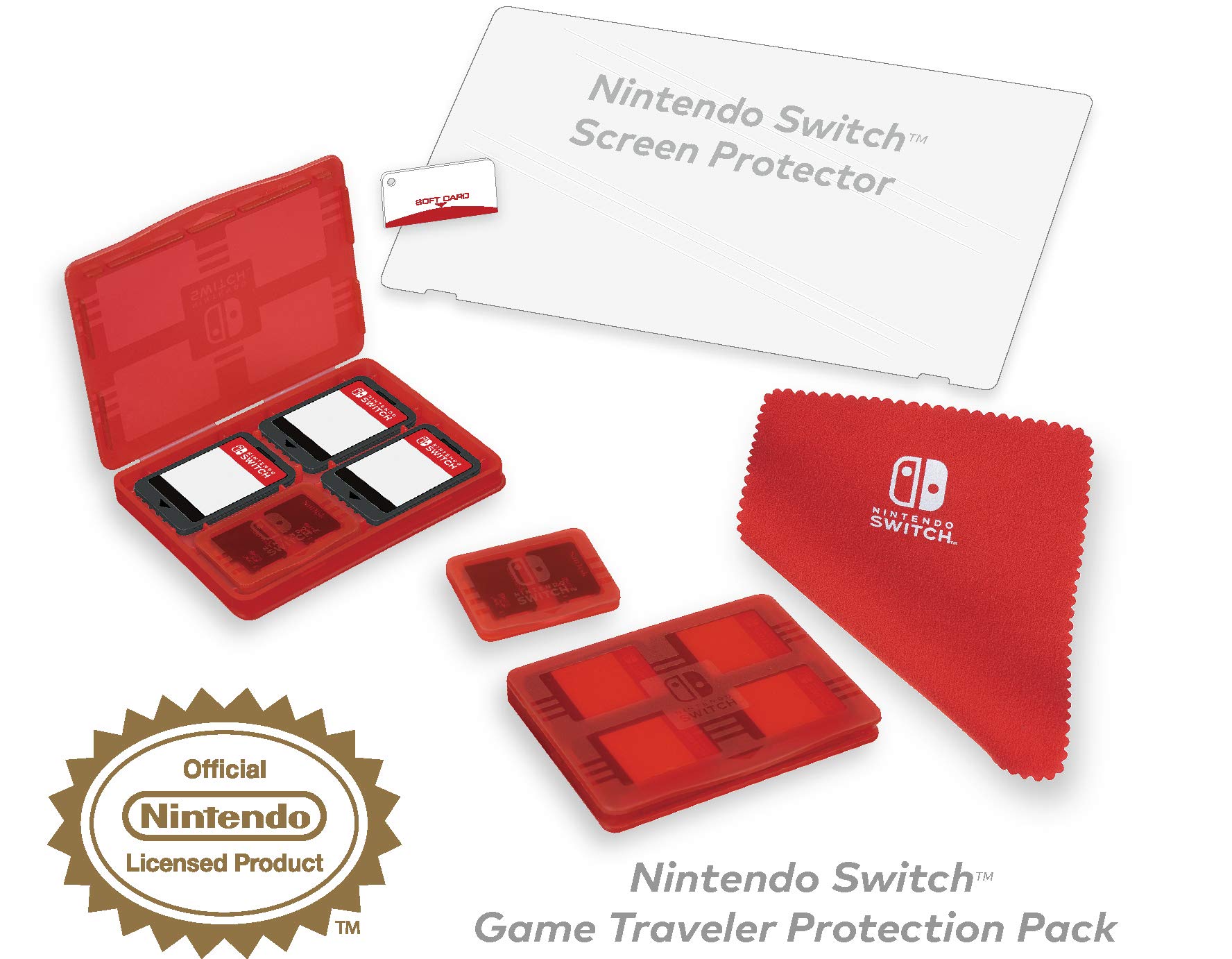 Nintendo Switch Protection Pack β Screen Protector, Cleaning Cloth, Game Card Cases, Micro SD Cases