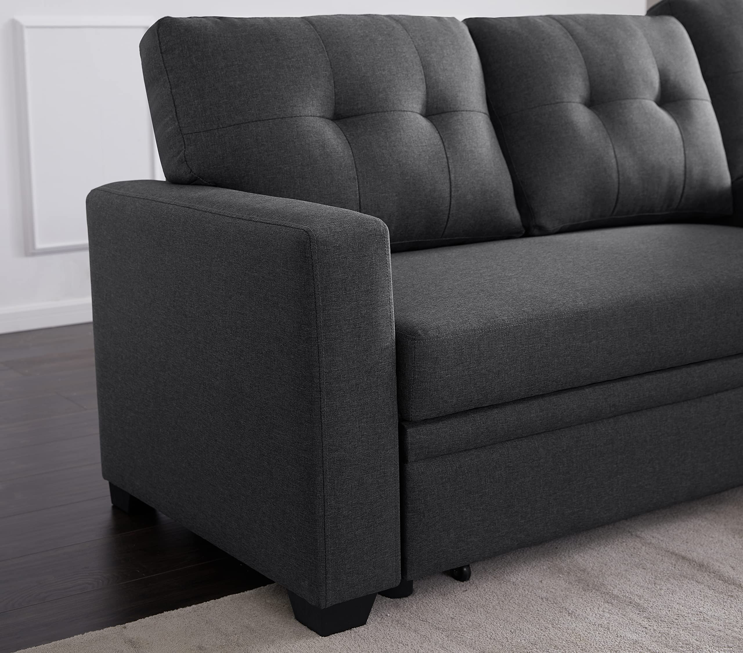 FANYE L-Shaped Reversible Sleeper Sectional Sofa Modern Living Room Corner Convertible Sofa&Couch with Pull Out Sleep Couch Bed and Storage Chaise for Home Office Apartment Living Room