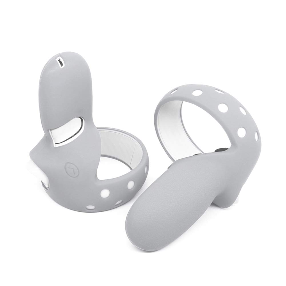 CALIDAKA 1 Pair Touch Controller Grip Cover for Oculu s Quest 2 Anti-Throw Handle Protective Sleeve Accessories with Adjustable Wrist Knuckle Strap Silicone Controller Grip Protector Cover