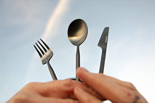 Outlery | Portable & Reusable Stainless Steel Travel Cutlery Set and Reusable Chopsticks (Black) Pocket Sized Cutlery Set