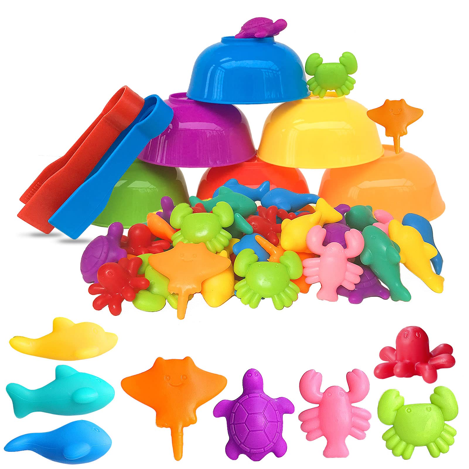 Counting Ocean Animal Toys Matching Games, Sensory Toys for Toddlers 3+, Autistic Children Learning Resources Tools, Preschool Learning Activities for Math Color Educational for Boy Girls Christmas