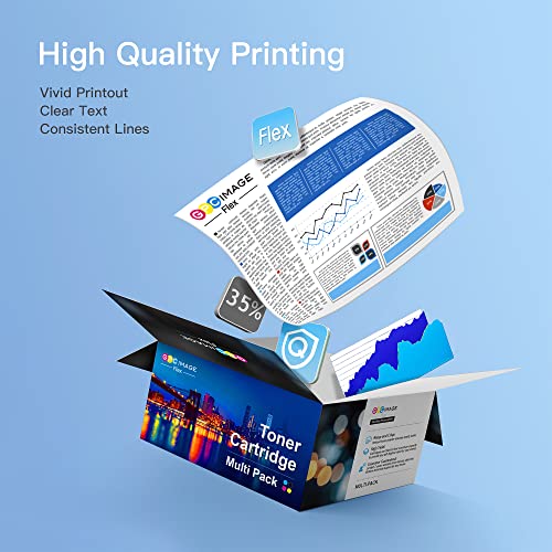 GPC ImageFlex Compatible 046 Toner Cartridge MF733Cdw Replacement for Canon 046 Toner Cartridge 046H CRG-046 Compatible with Color ImageCLASS MF733Cdw MF731Cdw MF735Cdw LBP654Cdw Printer(4 Pack