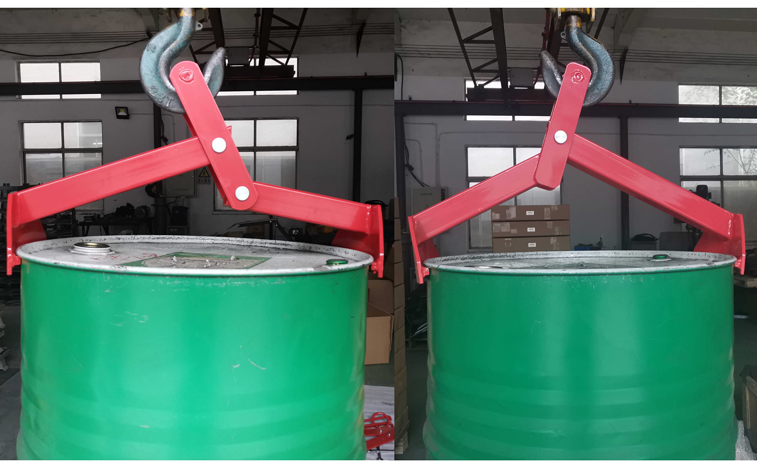 Pake Handling Tools Steel Drum Lifter - Secure Reliable Heavy Duty 1100 lbs Working Load Limit (WLL)
