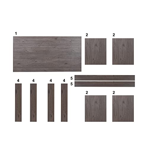 GIA 70" L Double Pedestal Dining Table for 6, Rectangular Farmhouse Wood Long Kitchen Table, Heavy Duty Large Dinner Table with Melamine Finish, 125 lbs, Vintage Earthy Walnut