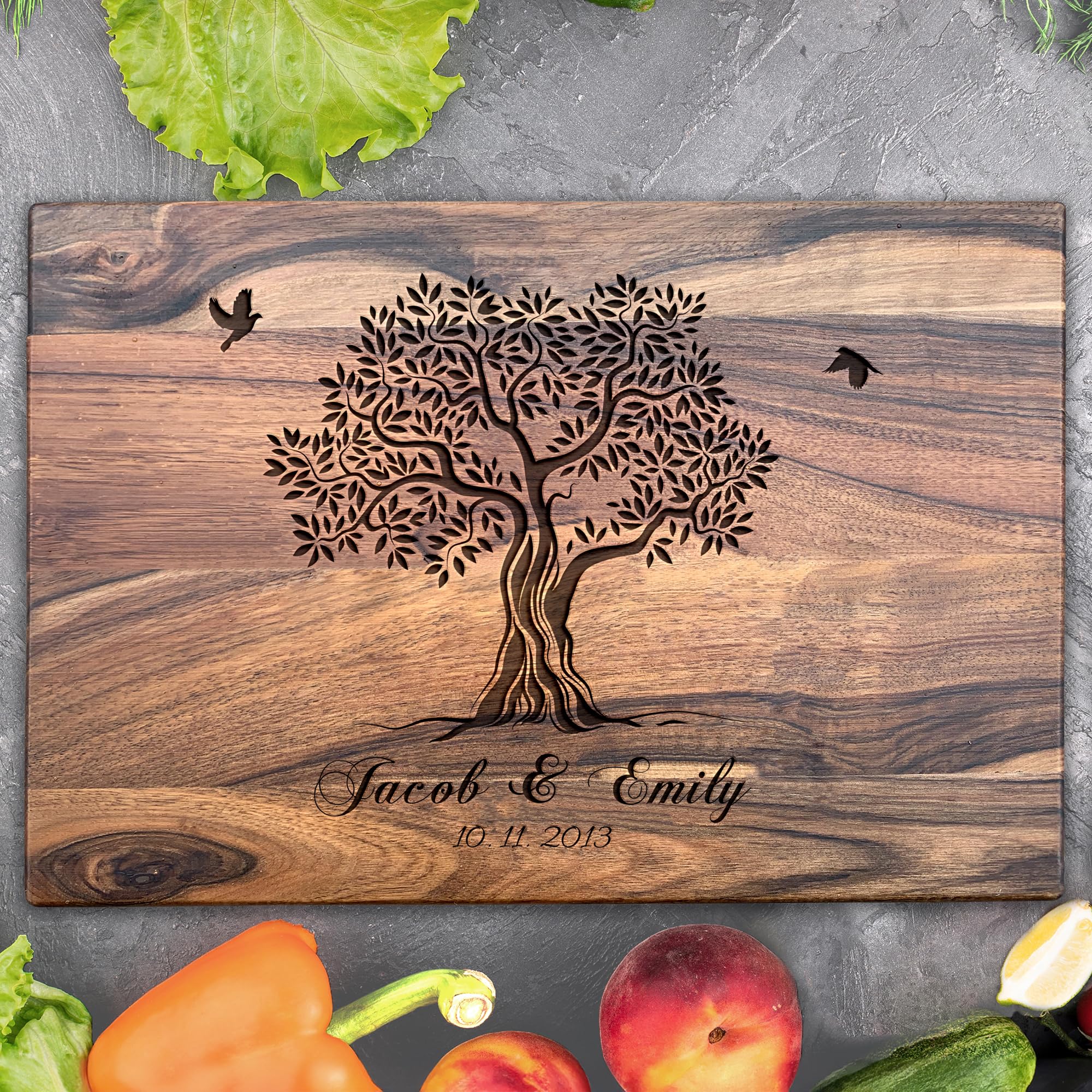 Custom Family Olive Tree Personalized Engraved Cutting Board Wedding Gift, Anniversary Gifts, Housewarming Gift Birthday Corporate Award custom11