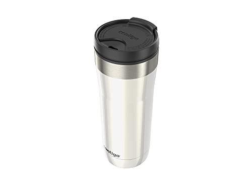 Contigo Uptown Dual-Sip Stainless Steel Tumbler with Leakproof Lid, Insulated Body Keeps Drinks Hot & Cold for Hours, Sip Cold Drinks Through Straw & Hot Drinks Through Spout, 24oz Sunbeam Gold