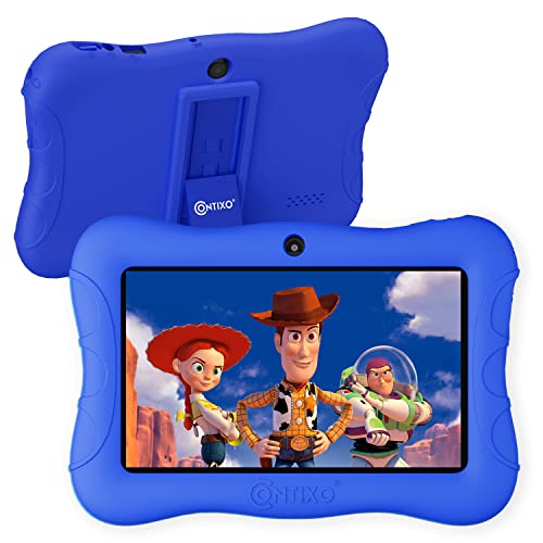 Contixo 7 inch Kids Tablet Learning Bundle - 2GB RAM 32GB Storage, Bluetooth, Android 10, Dual Cameras, Parental Control, Kids Bluetooth Headphone & Tablet Bag