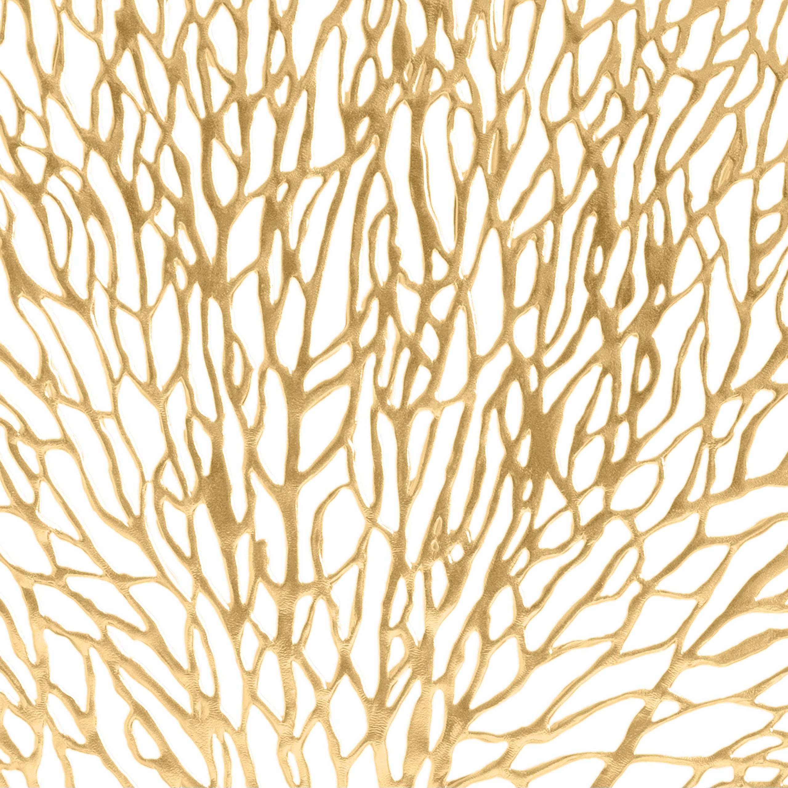 Home Details 4 Pack Coral Shape Placemat, Kitchen, Dinning Room, Place Setting, Décor, Gold