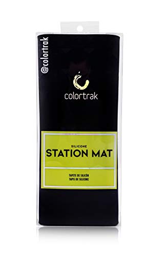 Colortrak Heat-Resistant Styling Station Mat, Silicone Mat Prevents Work Surfaces from Heat Damage of Styling Tools, Prevent Tool from Falling or Slipping, Black, 9 x 11 inches