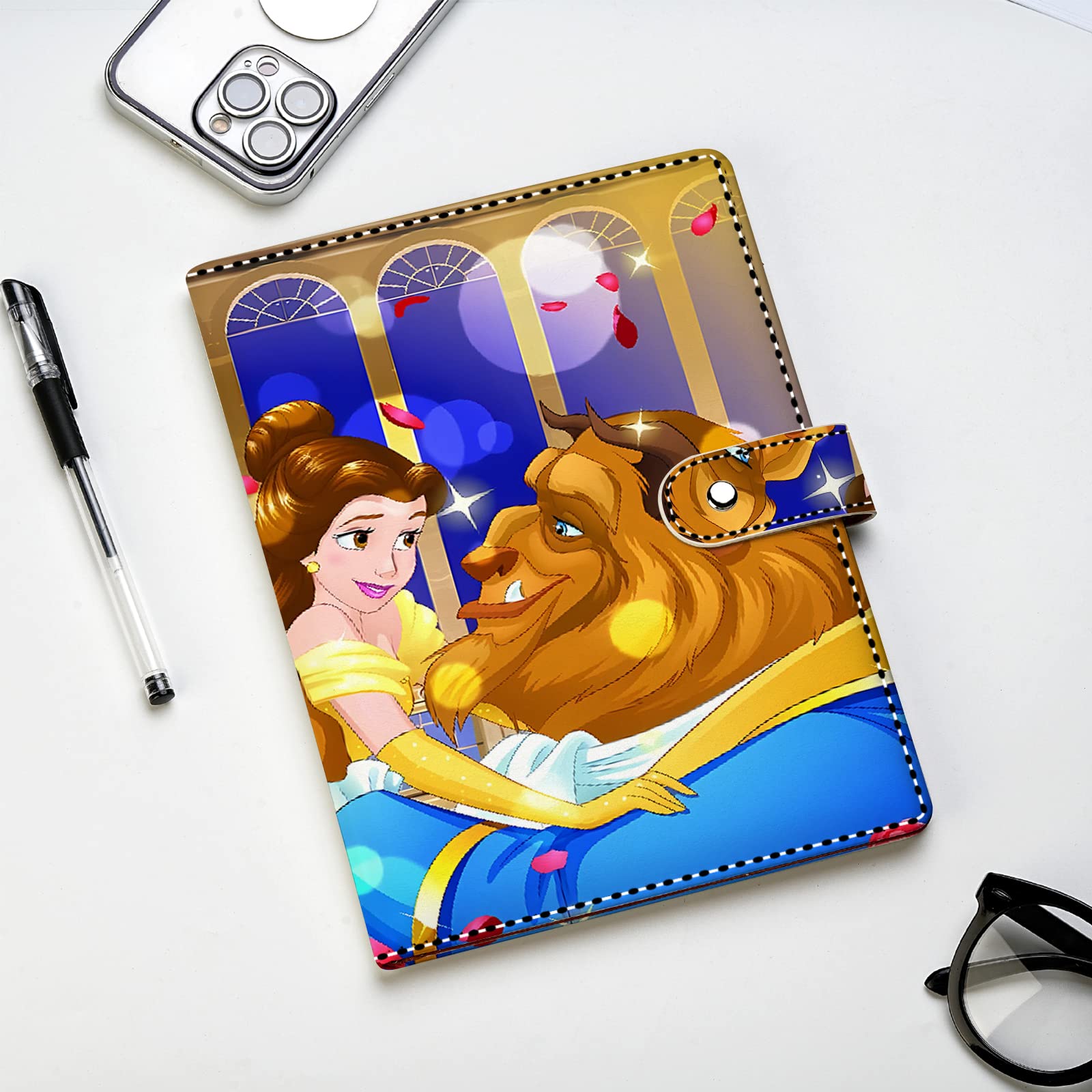 Cartoon Animation Faux Leather Padfolios (Beauty and The Beast)