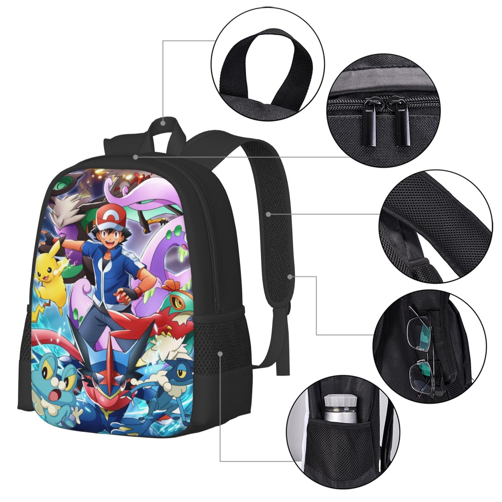 Cartoon Backpack Anime Game Adjustable Travel Backpack Unisex Multifunctional Waterproof Casual Daypack
