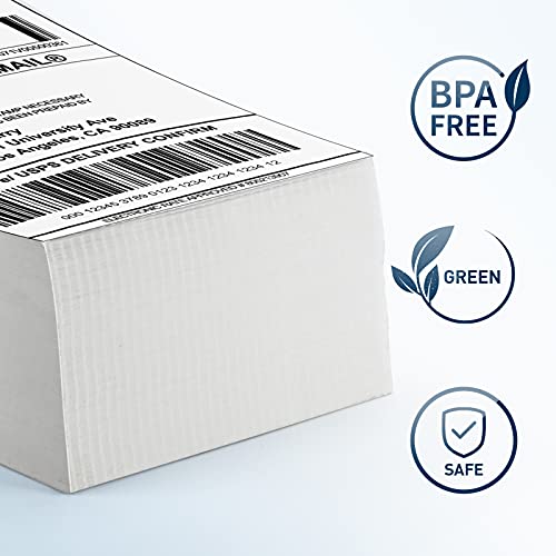 iDPRT Shipping Labels - 4×6 Thermal Direct Shipping Label, Fan-Fold Labels, Thermal Shipping Label for Label Printer, 500 Labels Per Stack, Address Blank Labels for Office, Strong Adhesive Labels