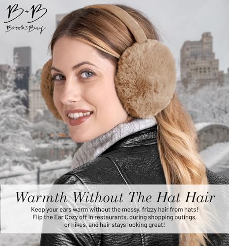 Brook + Bay Fleece Ear Muffs - Cozy & Foldable Earmuffs - Winter Ear Warmers for Women - Soft & Warm Ear Muffs for Women