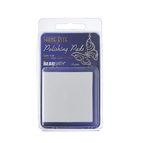 The Beadsmith Shine Rite Polishing Pads β 2-Inch Pre-Treated Foam Squares with Micro Abrasives β Use to Brighten, Polish and Remove Tarnish Jewelry Components β Pack of 10