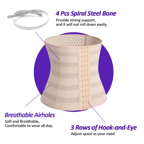 WEICHENS Waist Trainer Corsets for Women Underbust Sport Trimmer Belts Cincher Hourglass Body Shaper Girdle Black