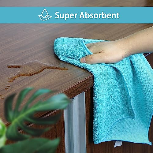 HOMEXCEL Microfiber Cleaning Cloth,50Pack Cleaning Rag,Cleaning Towels with 4 Color Assorted,11.5"X11.5"(Green/Blue/Yellow/Pink)