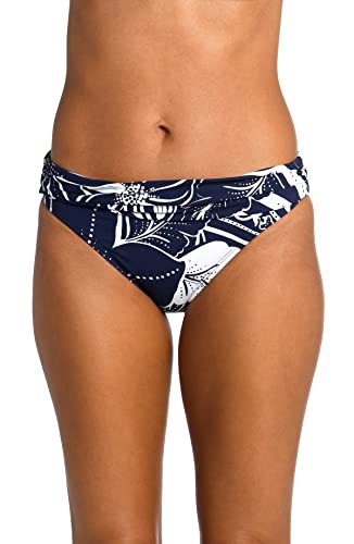 La Blanca Women's Banded Hipster Bikini Swimsuit Bottom, Indigo//at The Playa, 10