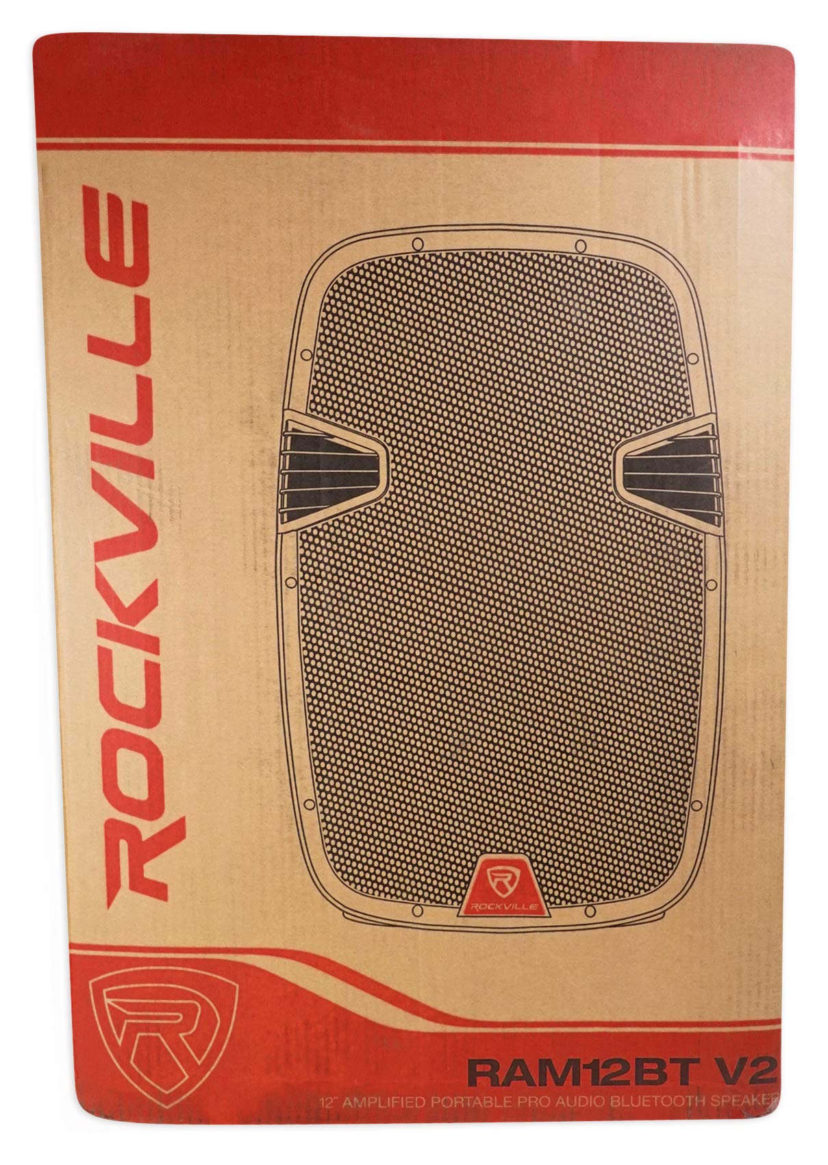 Rockville RAM12BT 12" 600W Rechargeable PA Speaker with Bluetooth, Deep Bass, Includes 2 Wireless Mics, TWS Linking, USB/SD Inputs, - Perfect for Mobile DJ and Musicians, Small Venues, Events