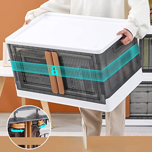 NA Storage Box Simple Installation-Free Wardrobe Sorting Box for Collection Transparent Folding Plastic