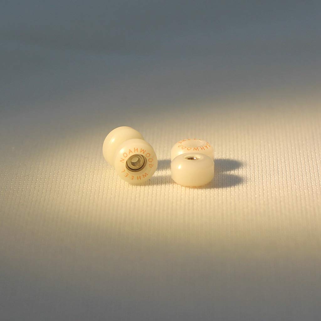 NOAHWOOD Fingerboards PRO Handmade X-Sport Wheels(No CNC)(PRO Bearing 4Pcs/Set) (White, II)