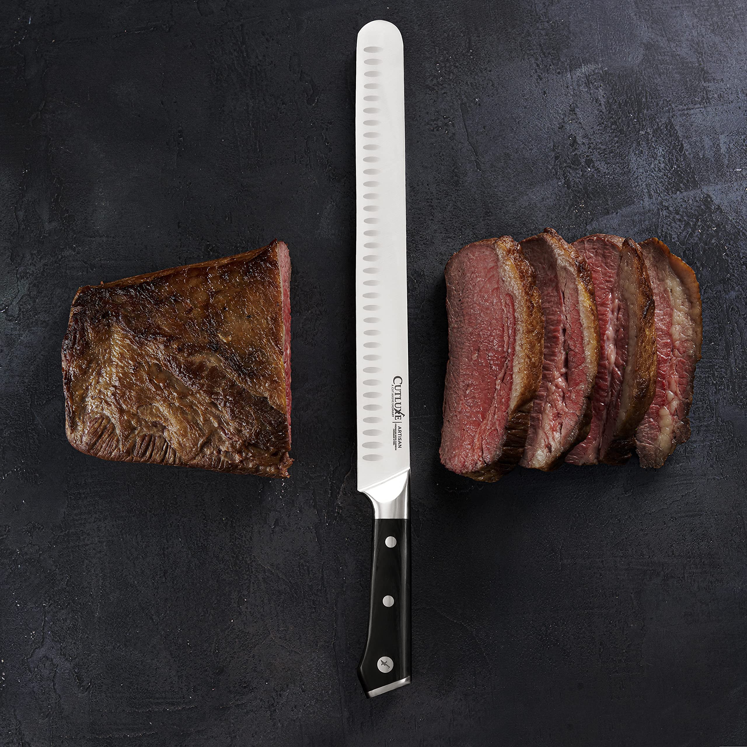 Cutluxe Boning Knife, Carving Knife & Sharpening Rodβ Forged High Carbon German Steel β Full Tang & Razor Sharp β Ergonomic Handle Design β Artisan Series