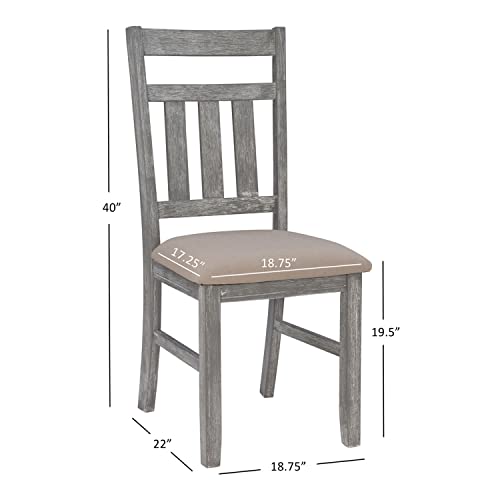 Powell Turino Dining Set, Grey Oak Finish, 6 Chairs