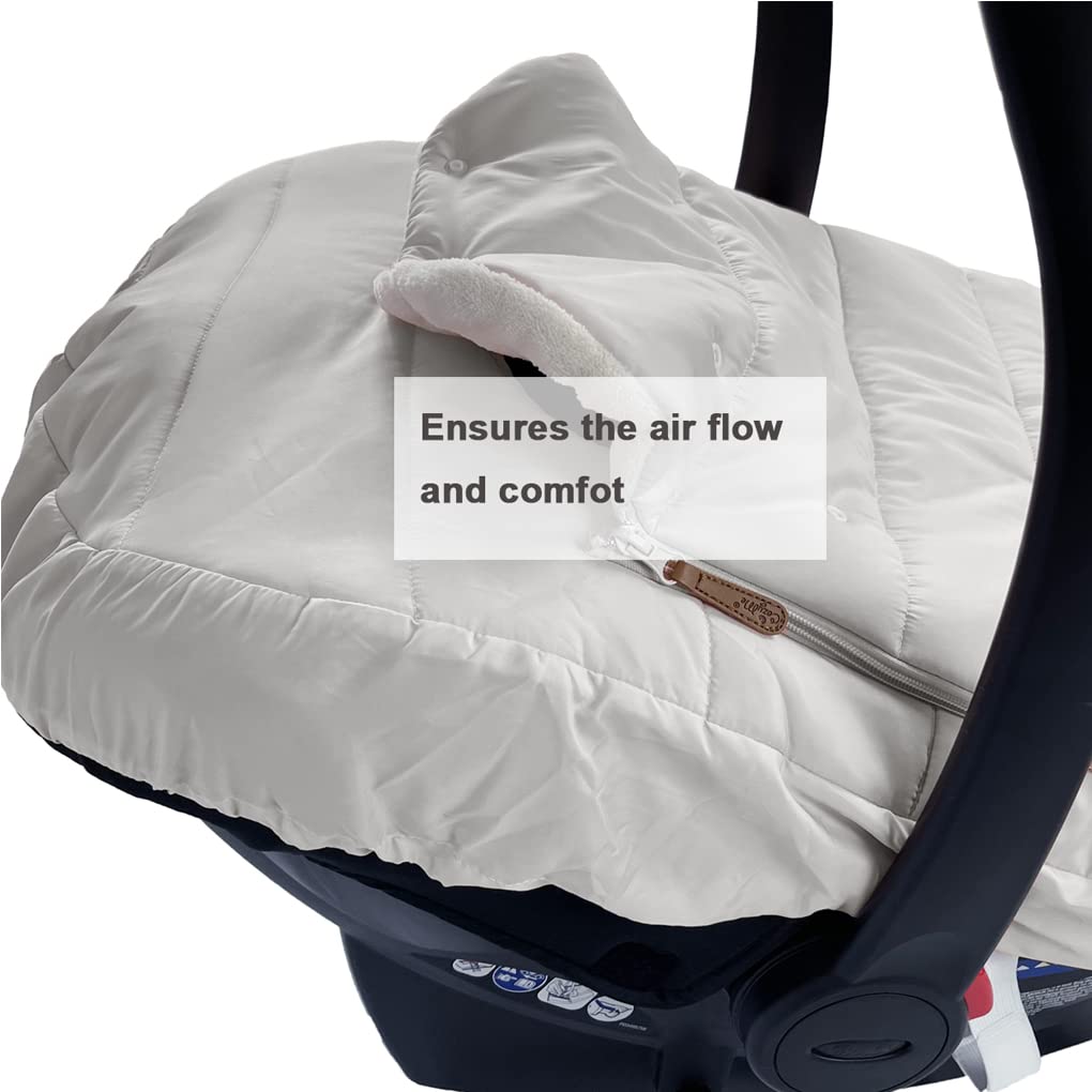 CozyMe Car Seat Cover for Infant Comes with Ultra Soft Fleece Carseat Bunting Bag for Winter, Infant Footmuff for Winter