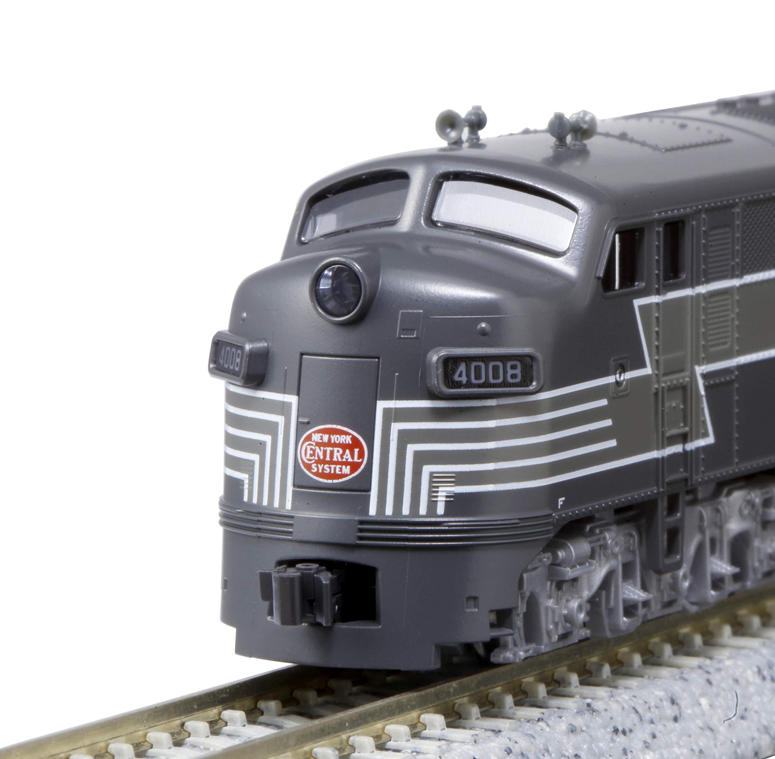 Kato USA Model Train Products N Scale EMD F7A 2 Locomotive Set - New York Central #4008, 4022 (106-0440) Grey
