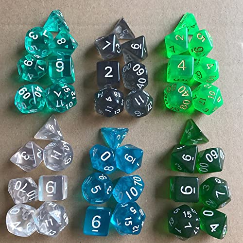 ZYM305 7PCS/LOT Acrylic Transparent Dice 6 Kinds Option Digital Dice Game Accessories Set Games Dice (Color : 1)