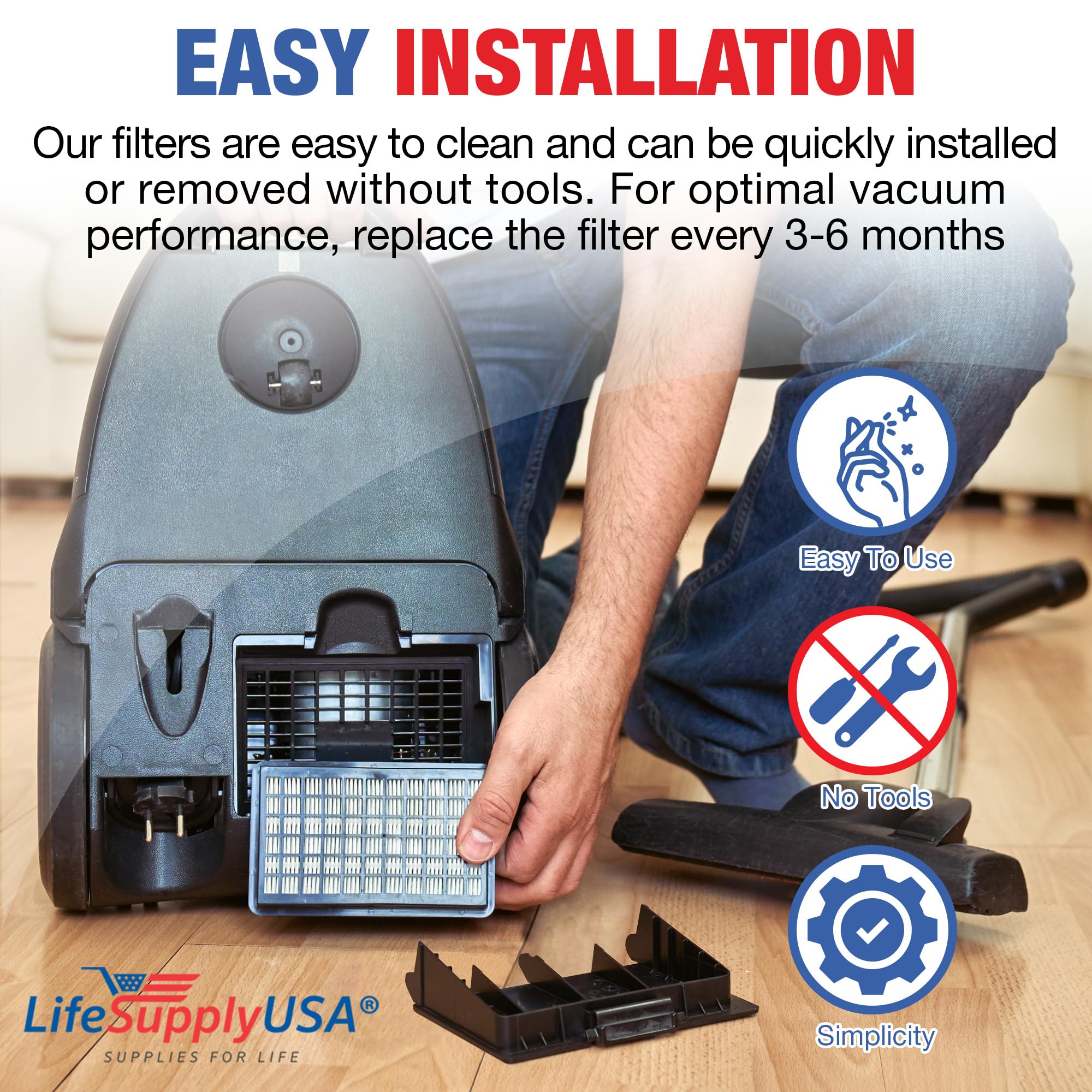 LifeSupplyUSA Vacuum Filter Replacement Cups Compatible with Black & Decker VF110 Dustbuster Vacuum Cleaners, Part 90558113