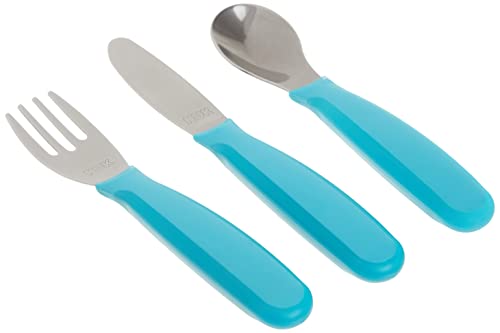 NUK Kiddy Cutlery Fork, Knife, and Spoon Set, 3 Pack, 18+ Months