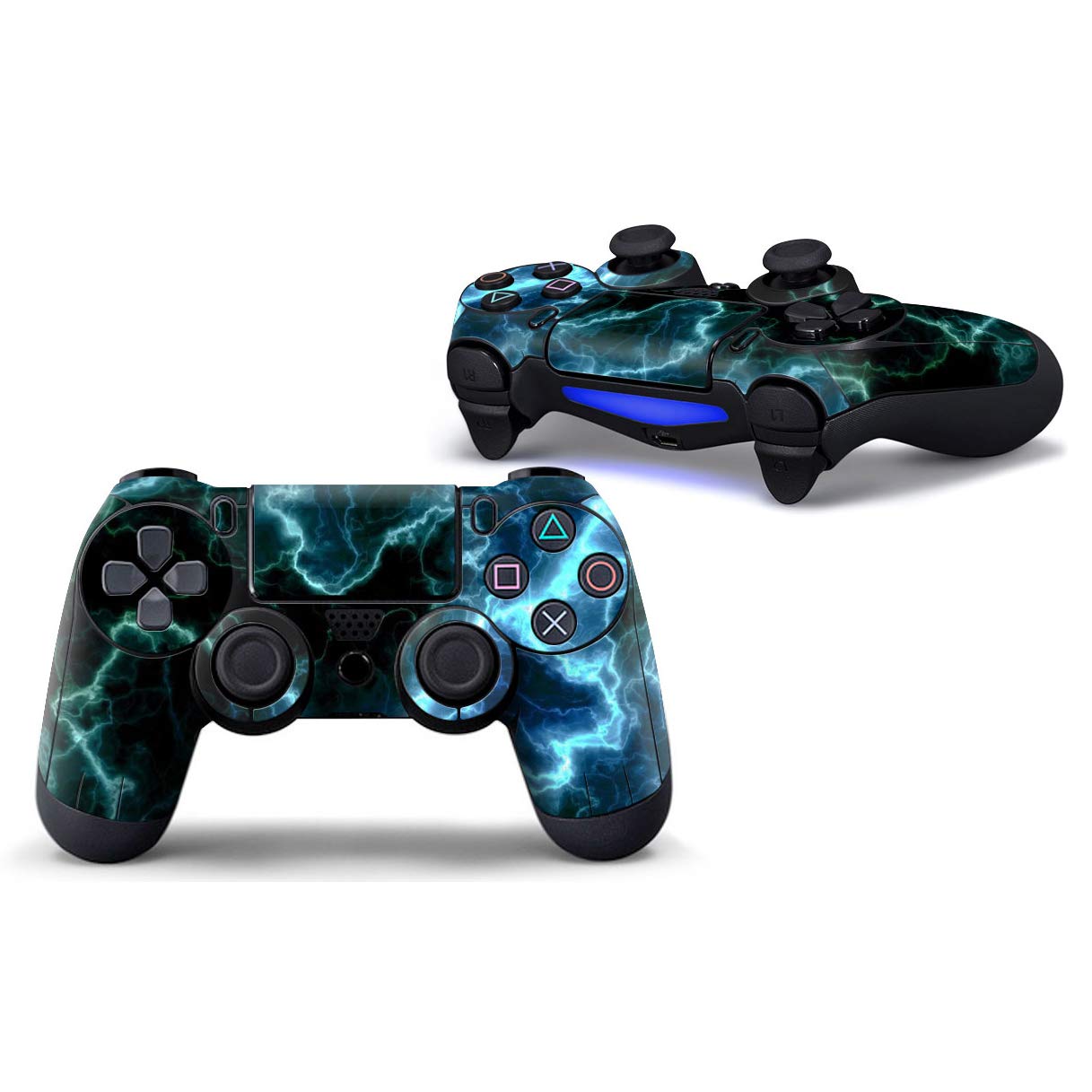 UUShop Vinyl Skin Sticker Protector for Sony PlayStation PS4 Controller Joystick Green Lightning