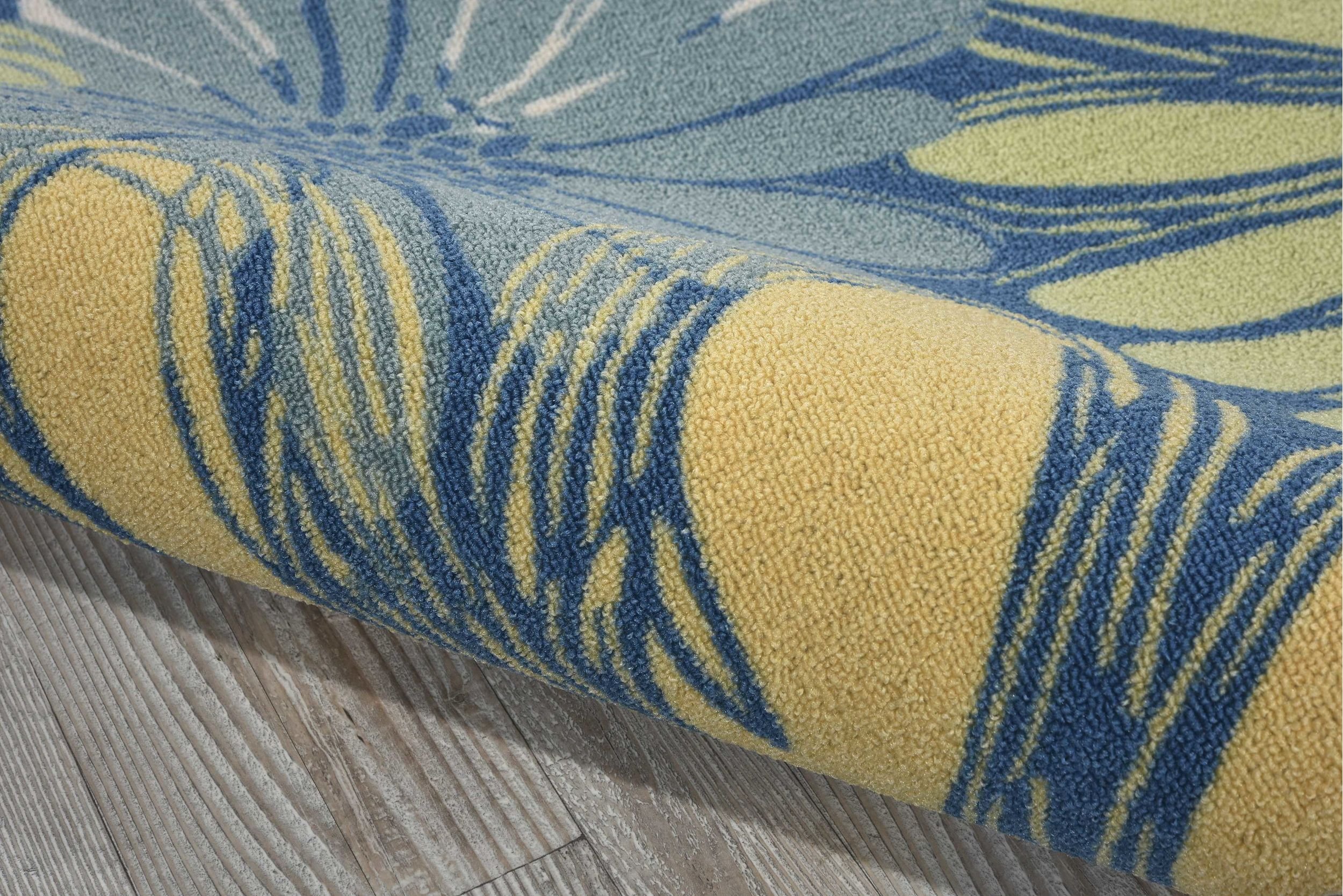Nourison Home & Garden Indoor/Outdoor Blue 2'3" x 3'9" Area -Rug, Easy -Cleaning, Non Shedding, Bed Room, Living Room, Dining Room, Kitchen (2x4)