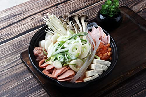 GREATUS Korean Dojagi J Pot/Korean Stone Pot with lid, Stone Bowl for Kimchi Budae Sundubu Stew(Large)