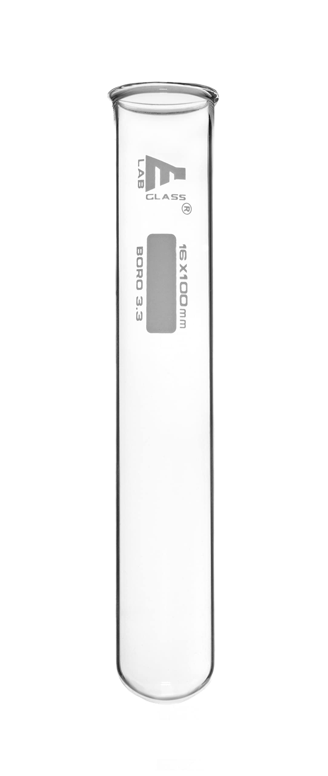 EISCO 48PK Test Tubes, 12mL, 16x100mm - Beaded Rim 1.2mm Thick Walls Marking Spot Borosilicate Glass- Eisco Labs