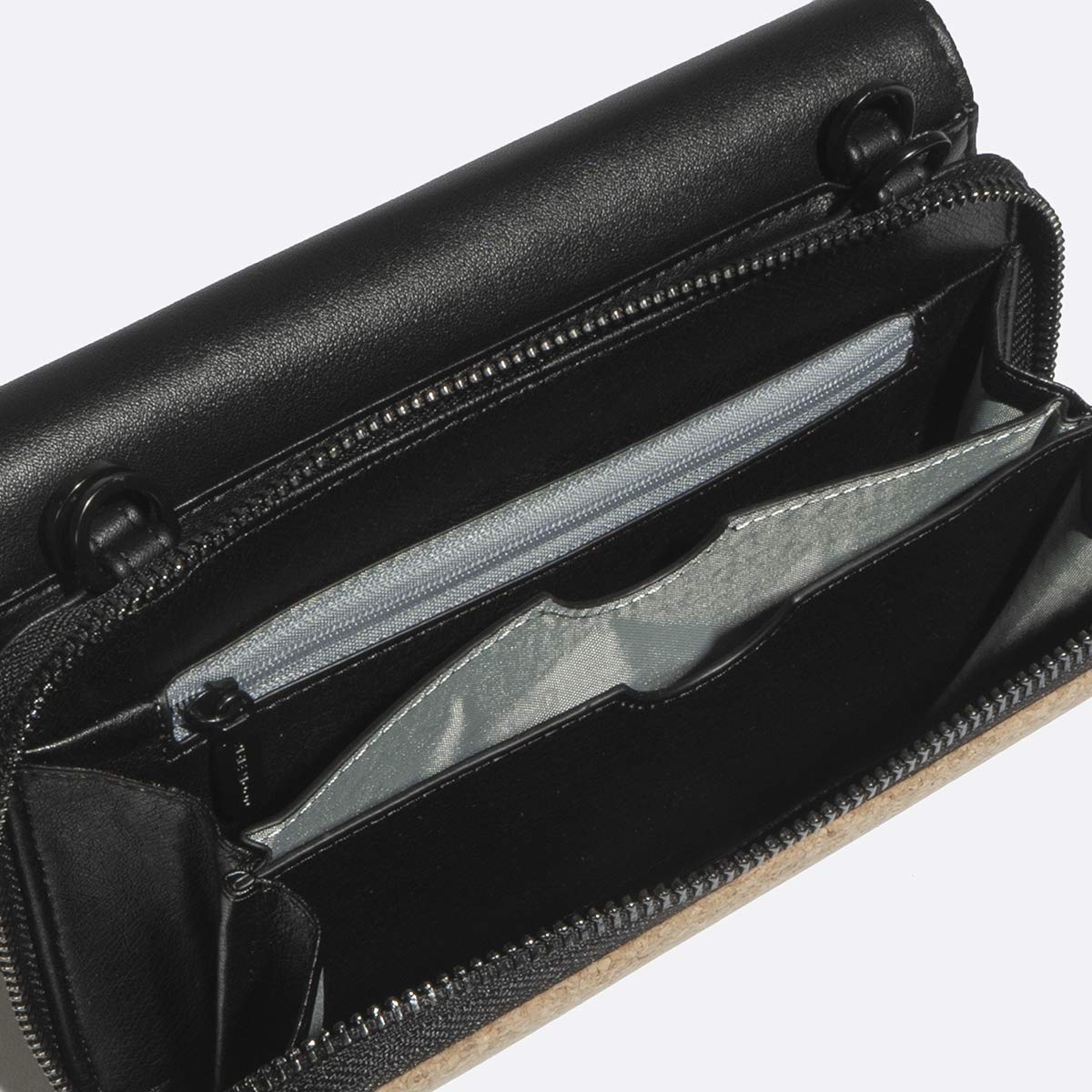 Pixie Mood Jane 7.5 x 5.13 Vegan Leather 2-in-1 Crossbody Wallet Purse, Black