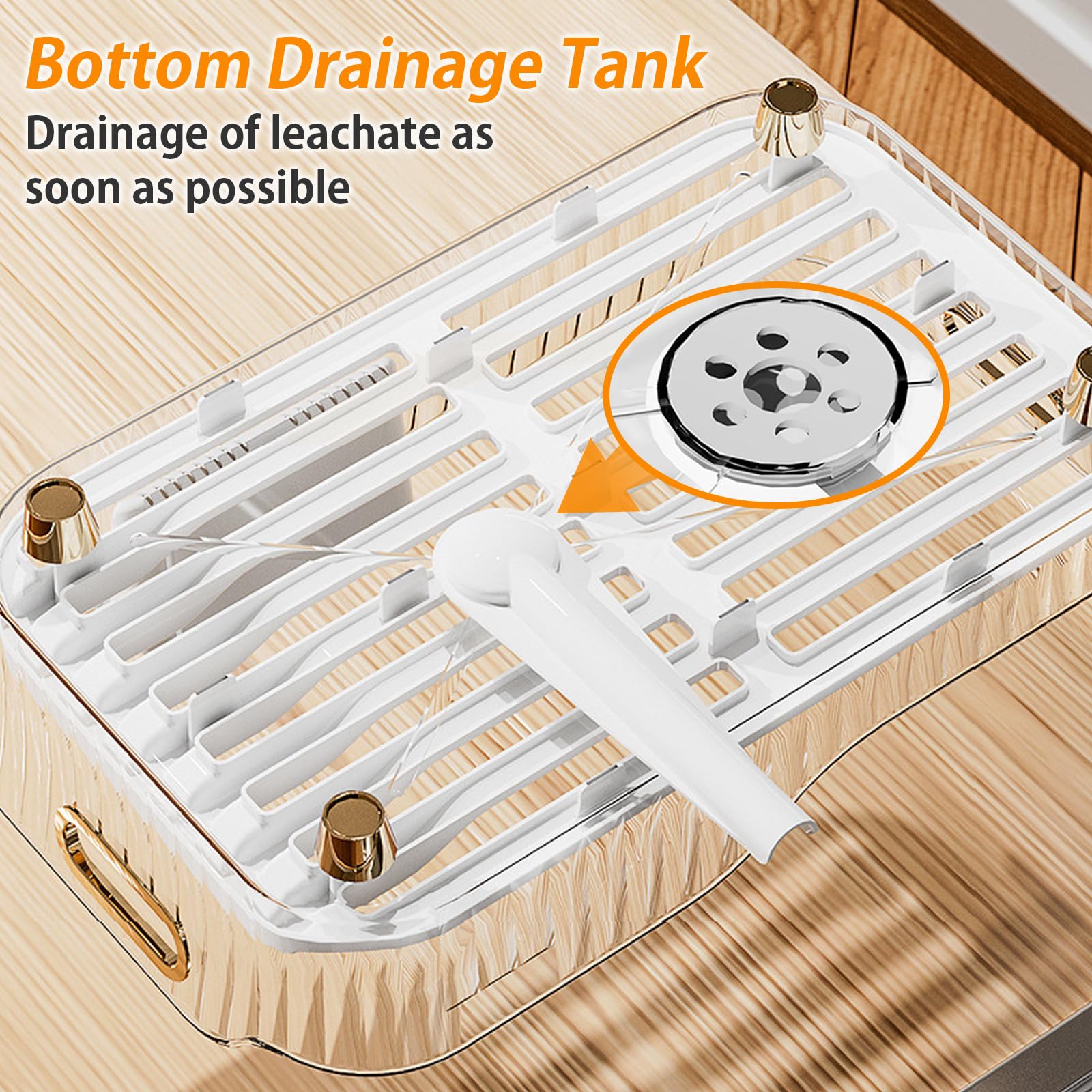 Dish Drying Rack with Drainboard, Kitchen Dish Drainer Rack in Sink, Dish Rack for Kitchen Counter Cabinet with Adjustable Swivel Spout, Removable Plastic Drainer Tray with Utensil Holder. (Clear)