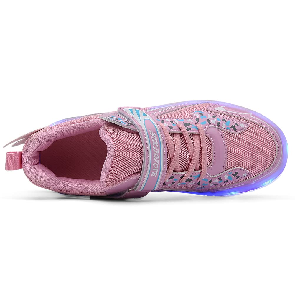 CEIEOE Kids Roller Skates Sneaker with 4 Wheels Colorful LED Sport Shoes Can Charge for Beginner Best Gift More Balanced