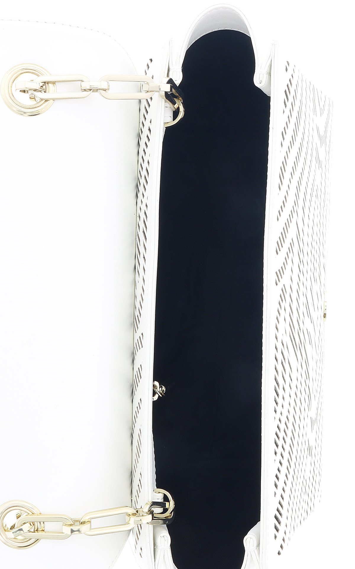 ROBERTO CAVALLI GQLPA0 B20 White/Black Audrey Medium Shoulder Bag for womens