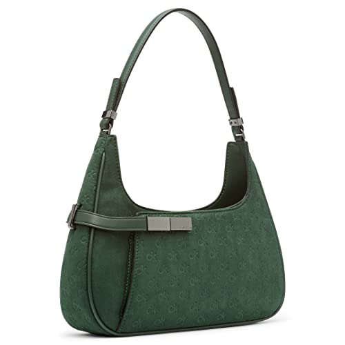Calvin Klein Jade Top Zip Shoulder Bag, Deep Forest Emboss,One Size