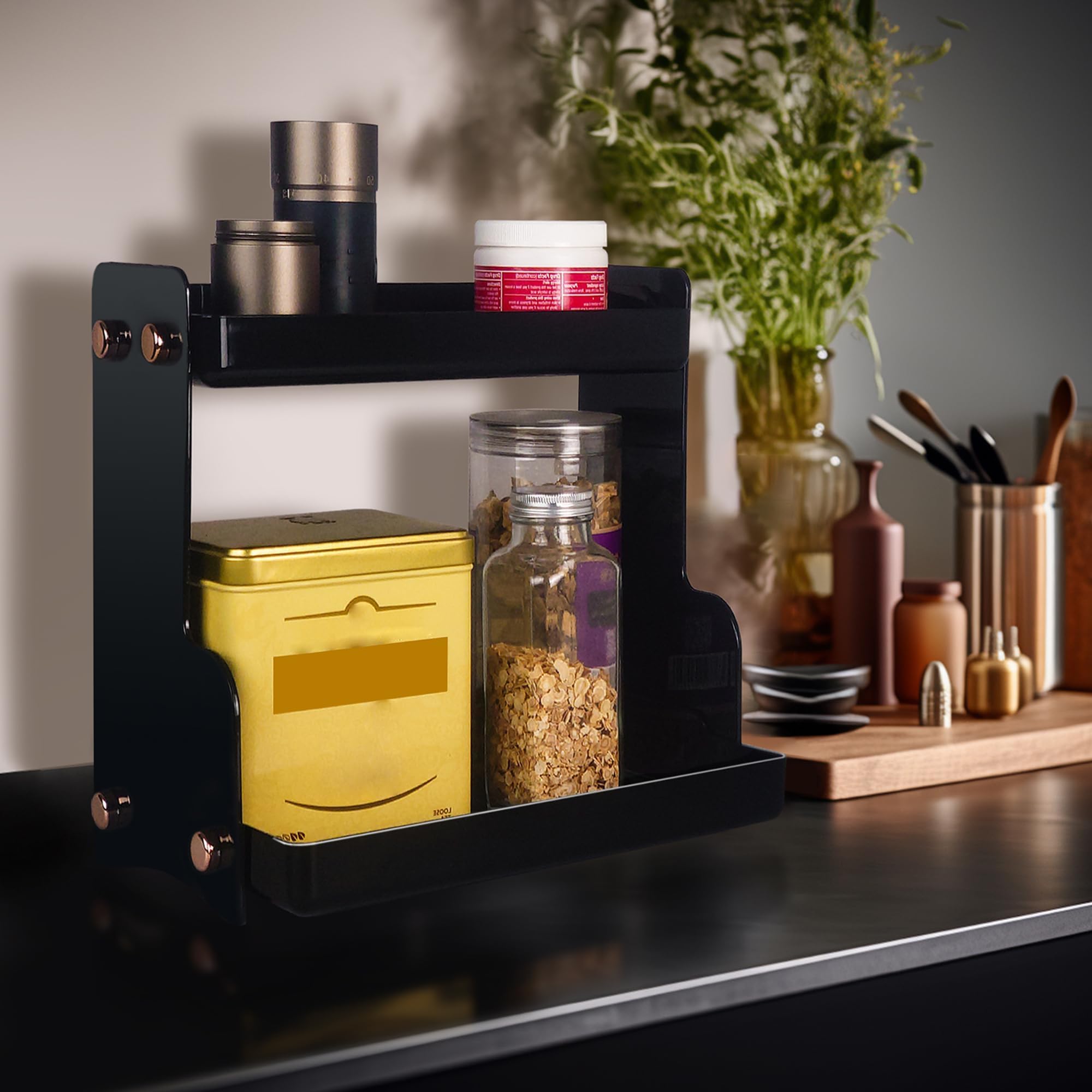 FICTOR 2-Tier Bathroom Countertop Organizer Acrylic Bathroom Counter Clear Storage Organizer Shelf for Skincare, Makeup, Perfume, Vanity Organizer for Bathroom and Kitchen