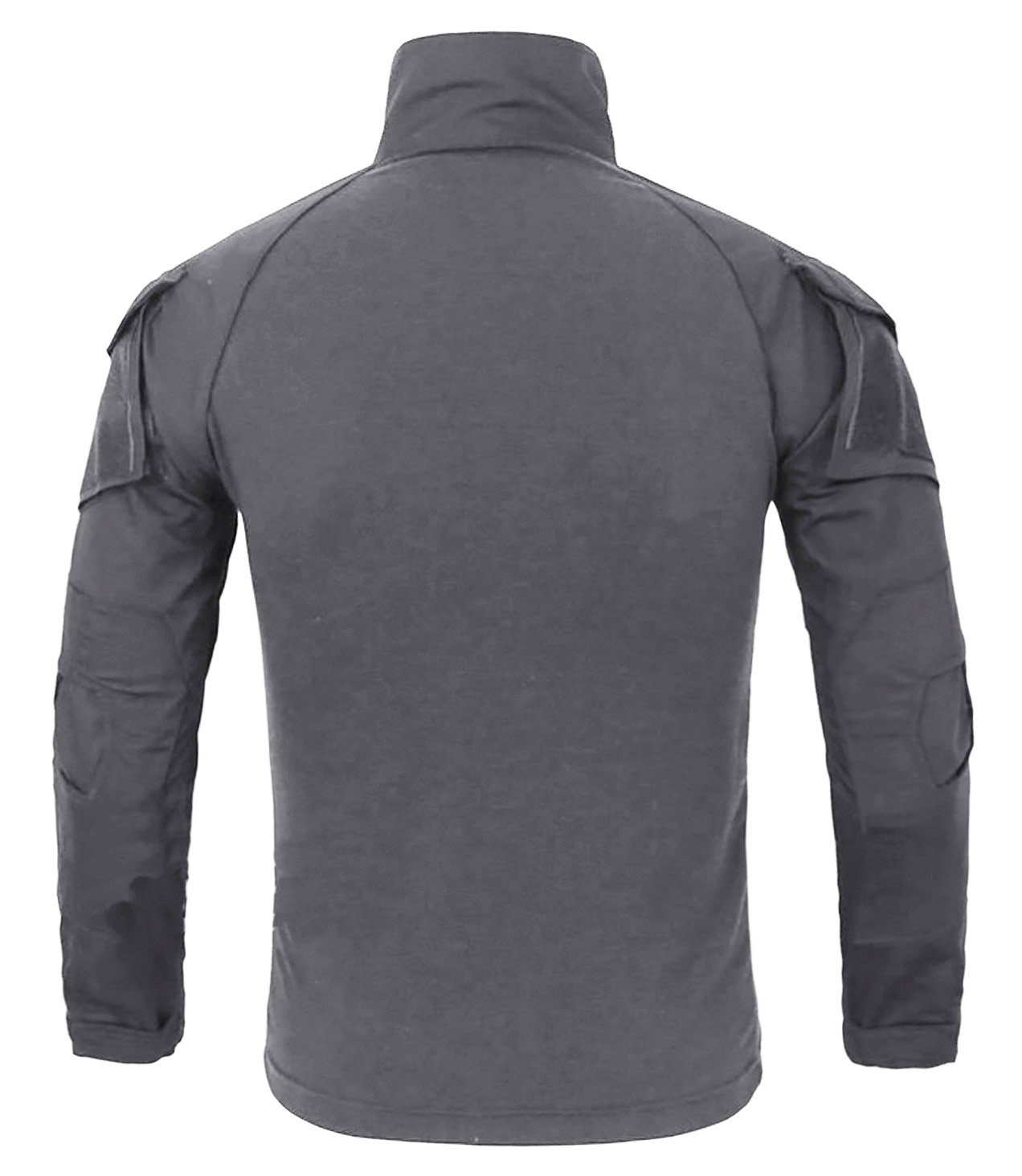 CRYSULLY Men's Spring Military Tactical Breathable Hiking Sport Slim Fit Outdoor Shirt Climbing Shirt Gray