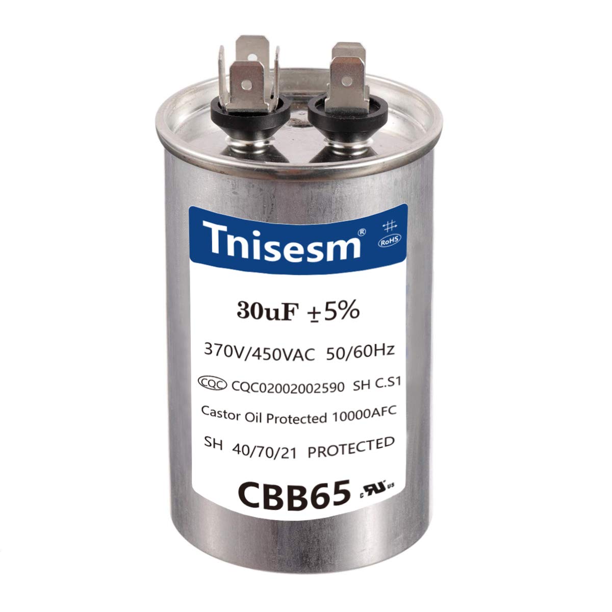 Tnisesm 20uF CBB65 Capacitor MFD 370V 450VAC Motor Running for Air Conditioner 50/60Hz for AC Motor Run or Fan Start and Cool or Heat Pump Air Conditione