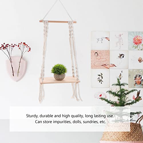 Garneck Home Decor Wall Mounted Shelves Macrame Wall Hanging Shelf Handmade Macrame Shelf Woven Hanger for Plants and Decor Hanging Bohemian Shelf Plants Decor Decoraciones para Salas De Casa